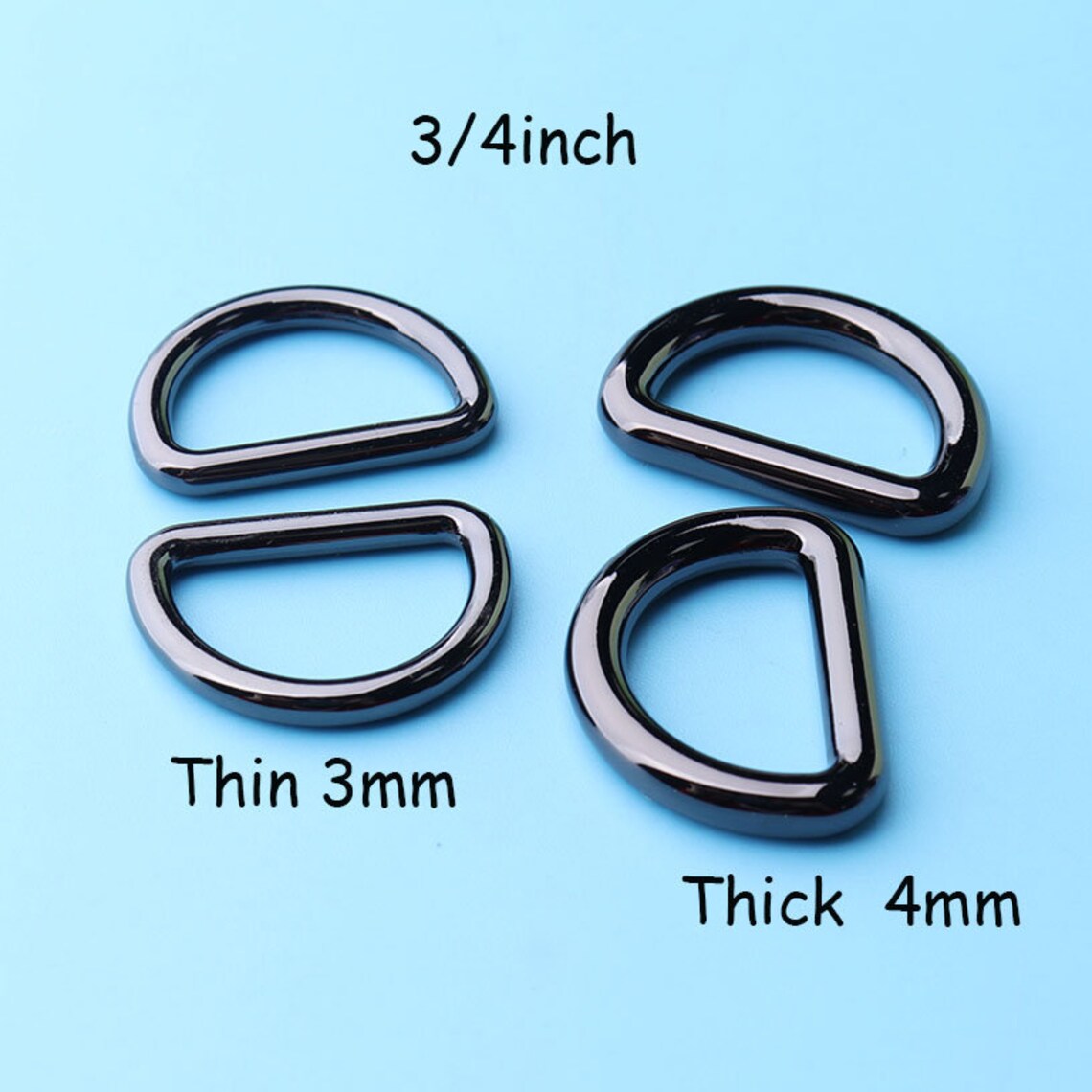 Metal D Ring, Gunmetal Black , High Quality, for Webbing Strap, 3/4inch ...