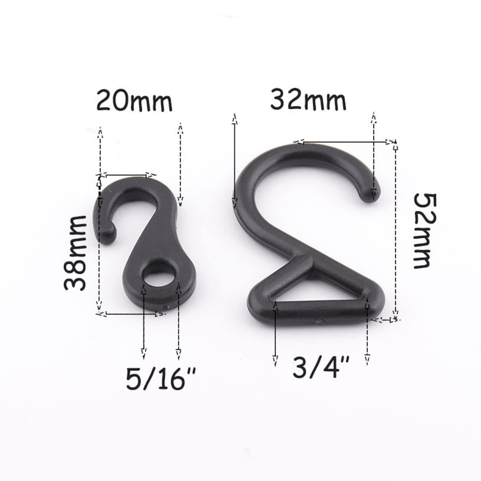 8pcs Buckle Plastic Hook 'S' Shape Hook Clasp Plastic Snap Hooks for ...