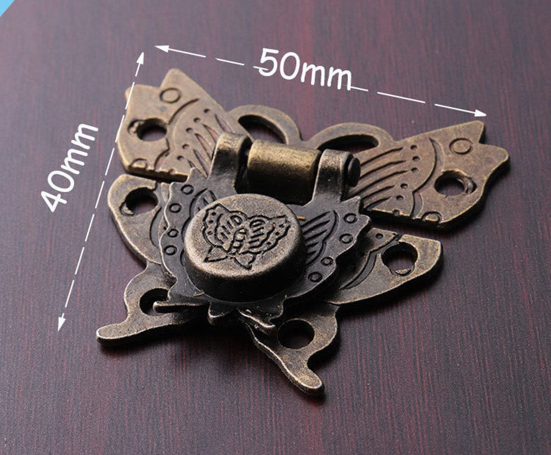 1set Antique Bronze Color "butterfly" Lock Latch ,small Box Hardware ...