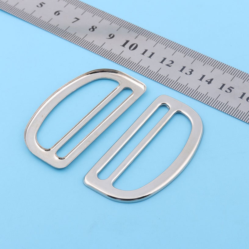 1''7/8inch Metal Purse Slider and Loops Slide Buckle Rectangular Rings ...
