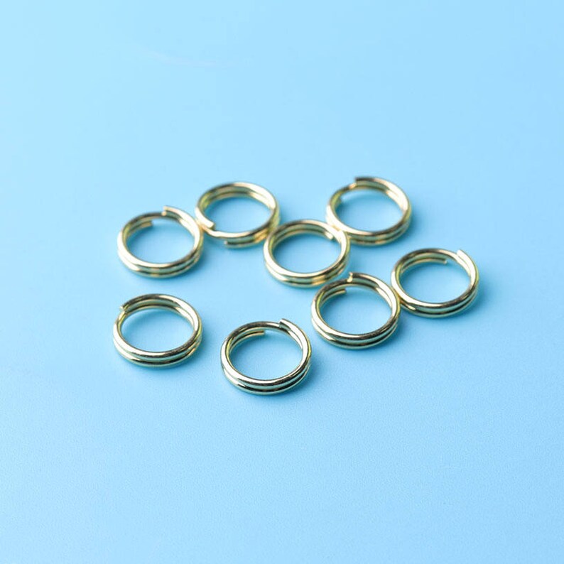 100pcs TINY O-rings Gold Tone Metal O-rings Hoops Sterling Gold 9mm ...