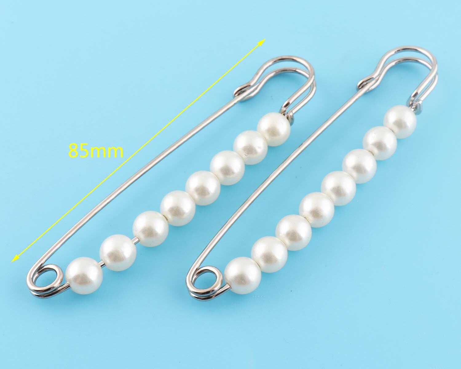 Pearl Safety Pin,metal Safety Pin,silver Color Pins,6 Sets 85 Mm,kilt ...