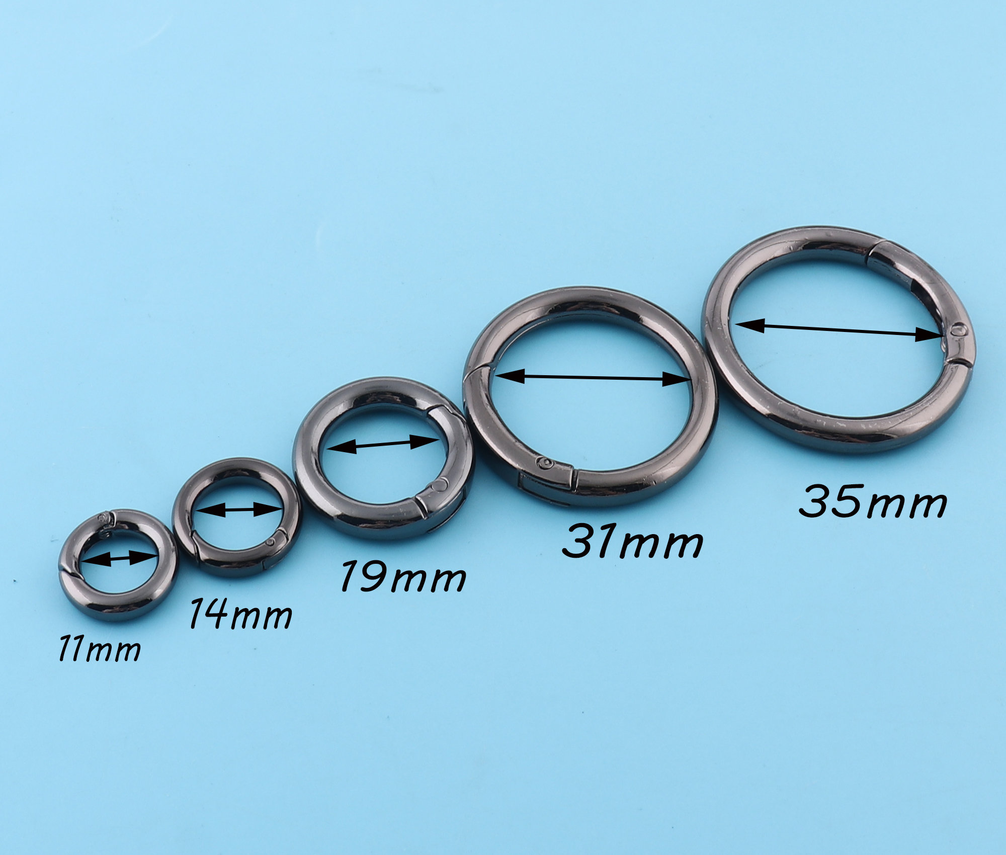 Gunmetal Spring Gate Ring Round Gate Ring Spring Ring Clasp Push Gate O ...