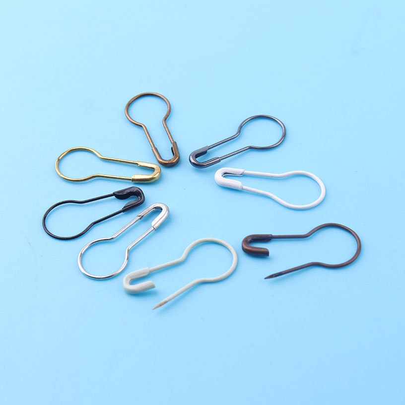 100pcs Bulb Safety Pins 219mm Ear Ring Pear Shape Safety Pins Stitch ...