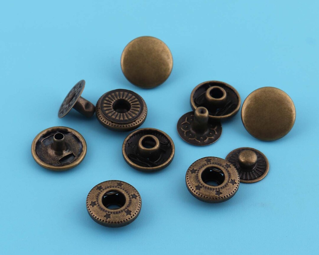 50sets 12mm Snap Button Set With Bronze Color,metal Sew on Snap Buttons ...