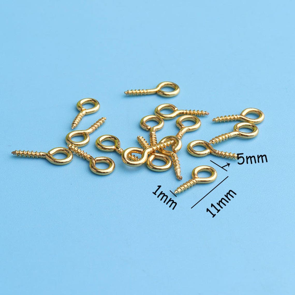 50pcs Screw/ Eye Bails Gold Plated Eye Pin Bail Top Drilled - Etsy