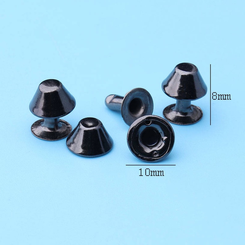 100sets Cone Rivet Studs Flat Head Screw Purse Feet Screw Back Studs ...
