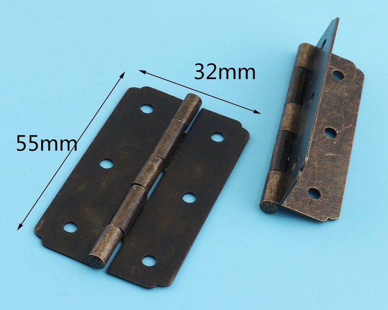 Spring Hinge Metal Box Hinges With Bronze Color5532 Mm - Etsy New Zealand