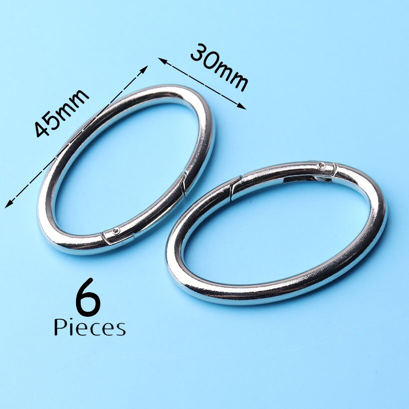 6pcs Spring Oval Ring Push Gate O Rings Snap Clasp Keychain - Etsy