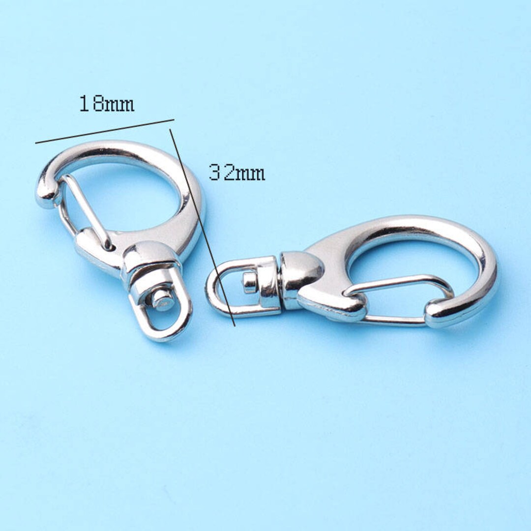 10pcs Clasp 3/4 Wide Swivel Clasp Chain Push Gate Keychain Silver ...