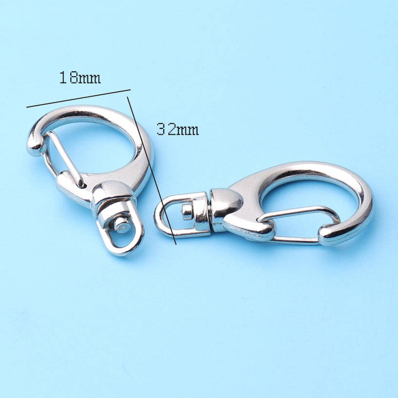 10pcs Clasp 3/4 Wide Swivel Clasp Chain Push Gate Keychain Silver ...