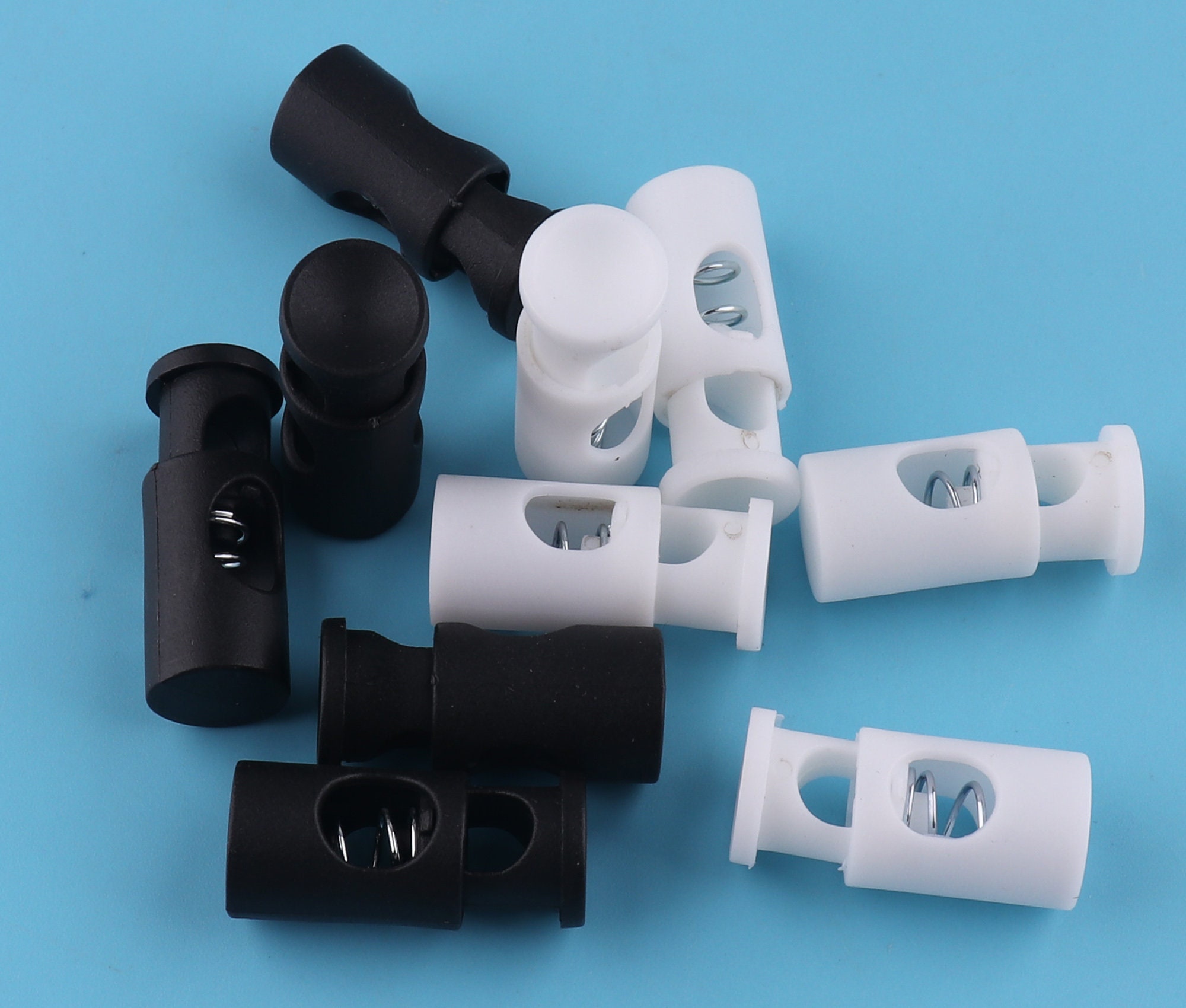 286mm Black/whiteelastic Cord Toggle Cord Lock Stopper Cord - Etsy