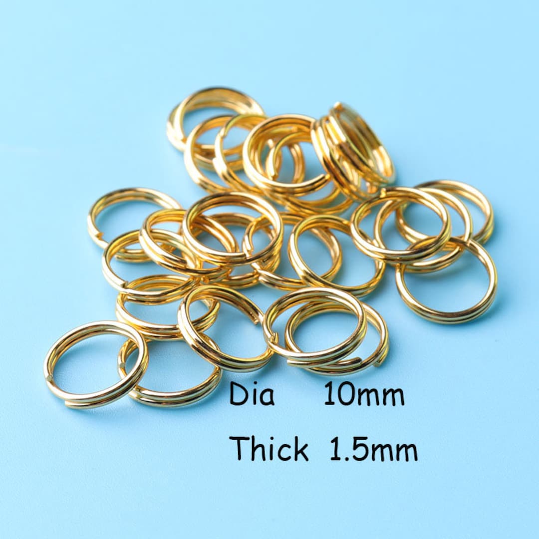 50pcs TINY O-rings Gold Tone Metal O-rings Hoops Gold Plated 10mm Open ...