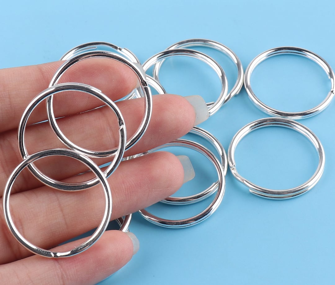 Key Ring Silver Color Flat Split Ring for Keychains Split Key Rings ...