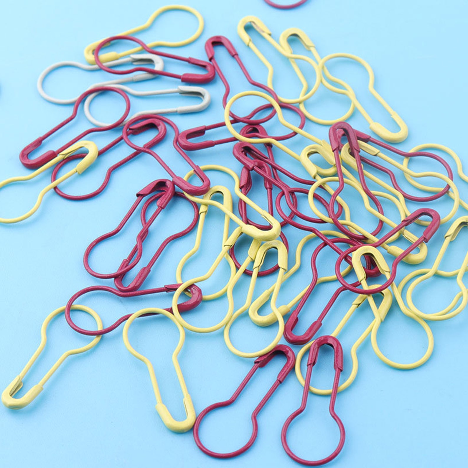 100pcs Metal Bulb Safety Pin Locking Stitch Markers Locking Stitch ...