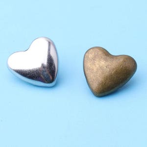 20sets Heart Rivet Decorative Rivets Silver Heart Shape Rapid Rivet ...