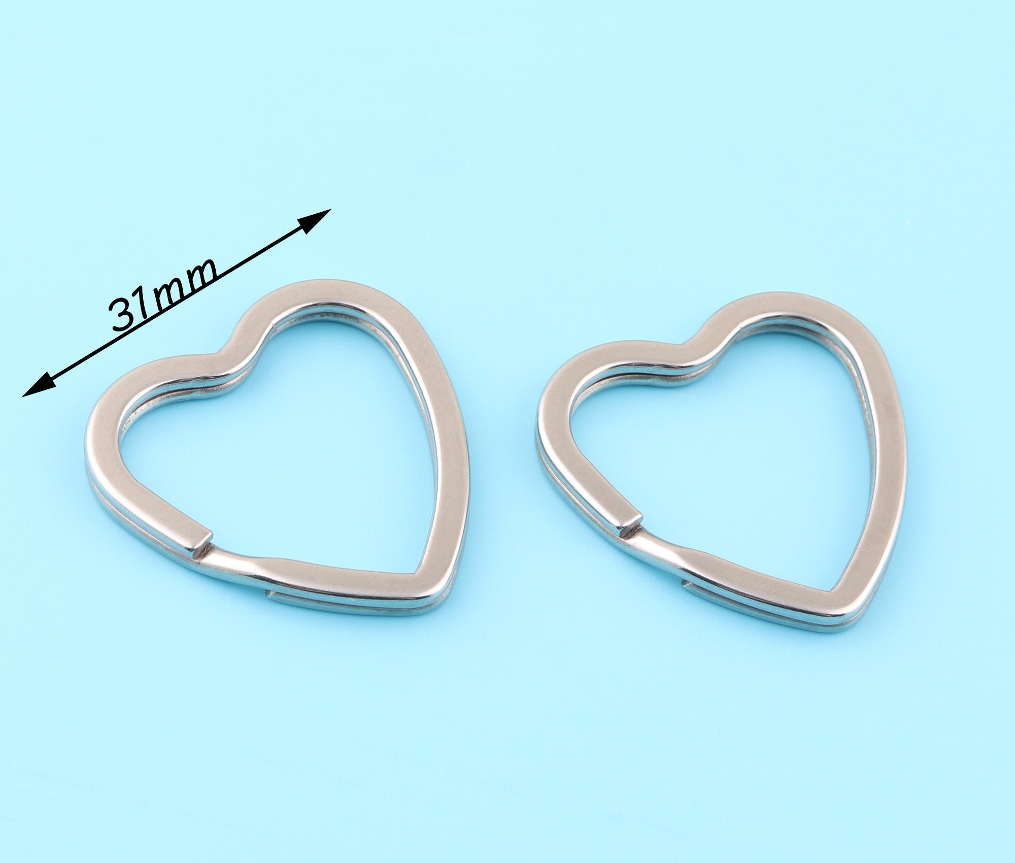 31mm Solid Stainless Steel Heart Shape Key Chain Key Ring-silver Key ...