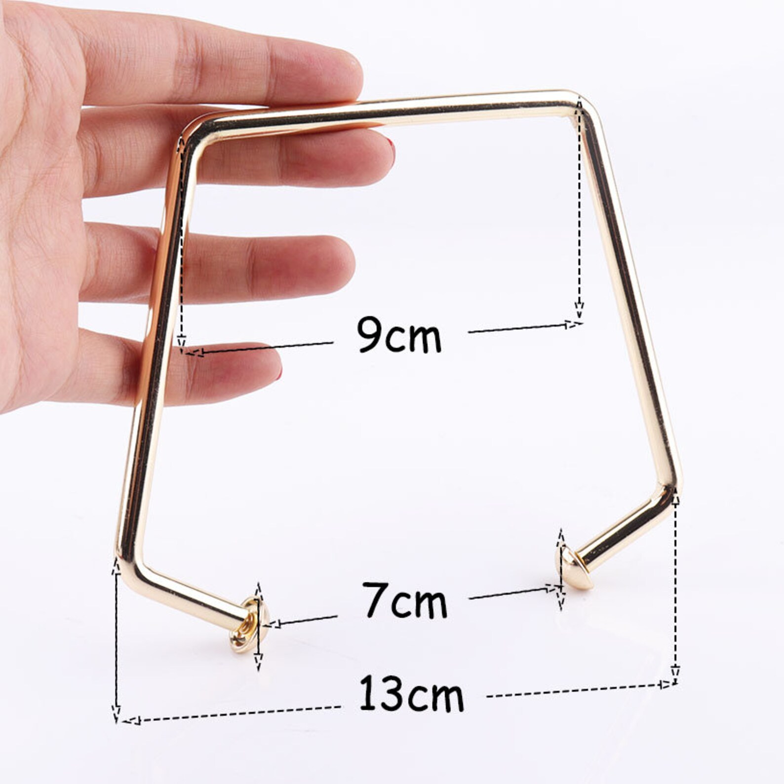 Bag Handle Carry Ring Hexagonal Rectangle Handbag Handle Golden Purse ...