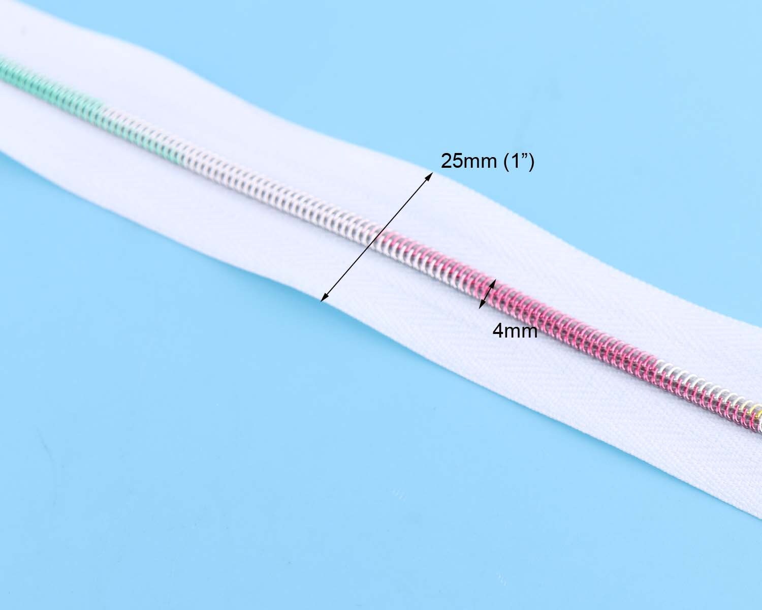 10 Yards Rainbow Color Nylon Zipper 25mm Wide Zippers for Garment Bag ...
