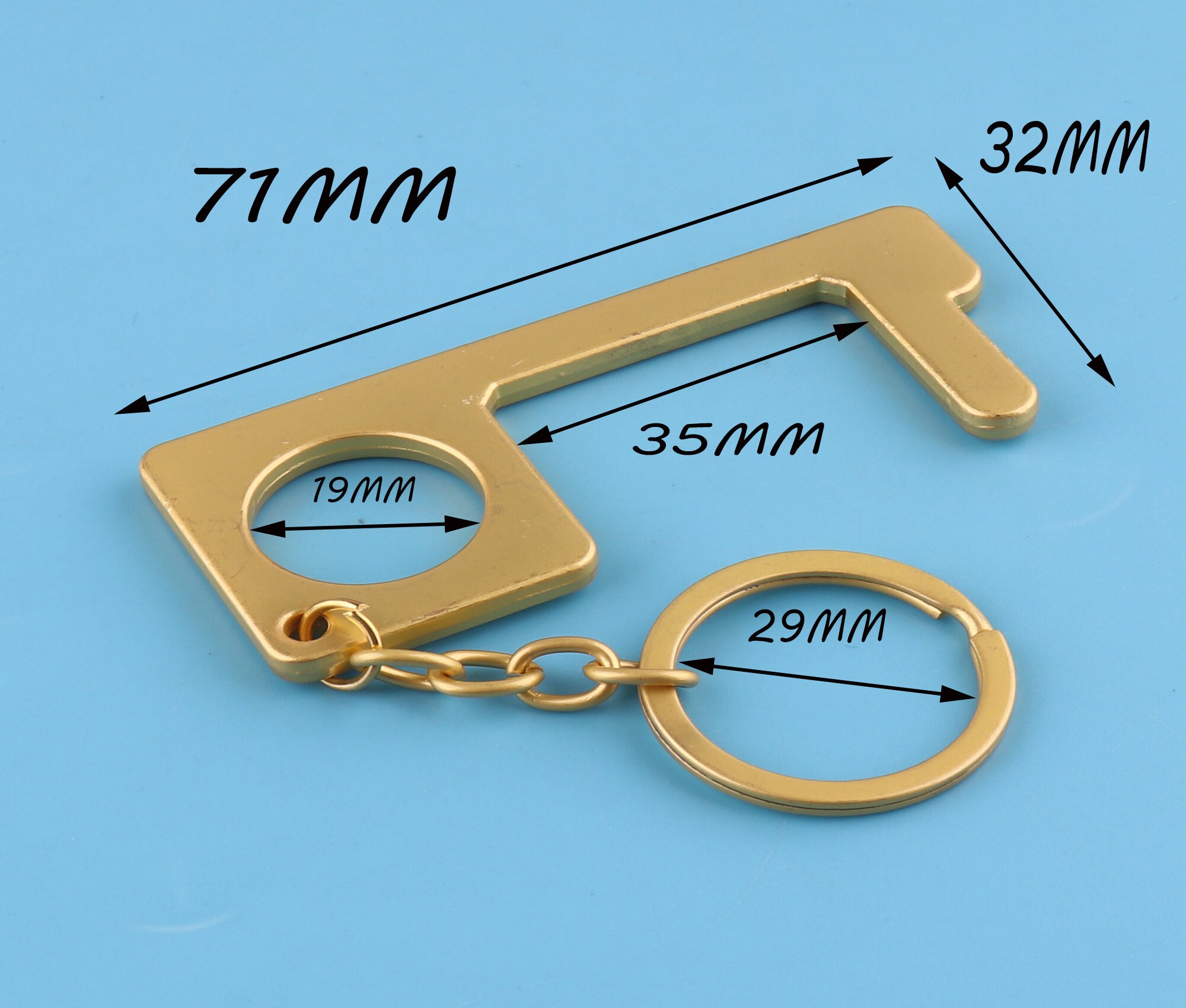 NO Touch Key Tool Gold Keychain Opener Atm ButtonAnimal key | Etsy