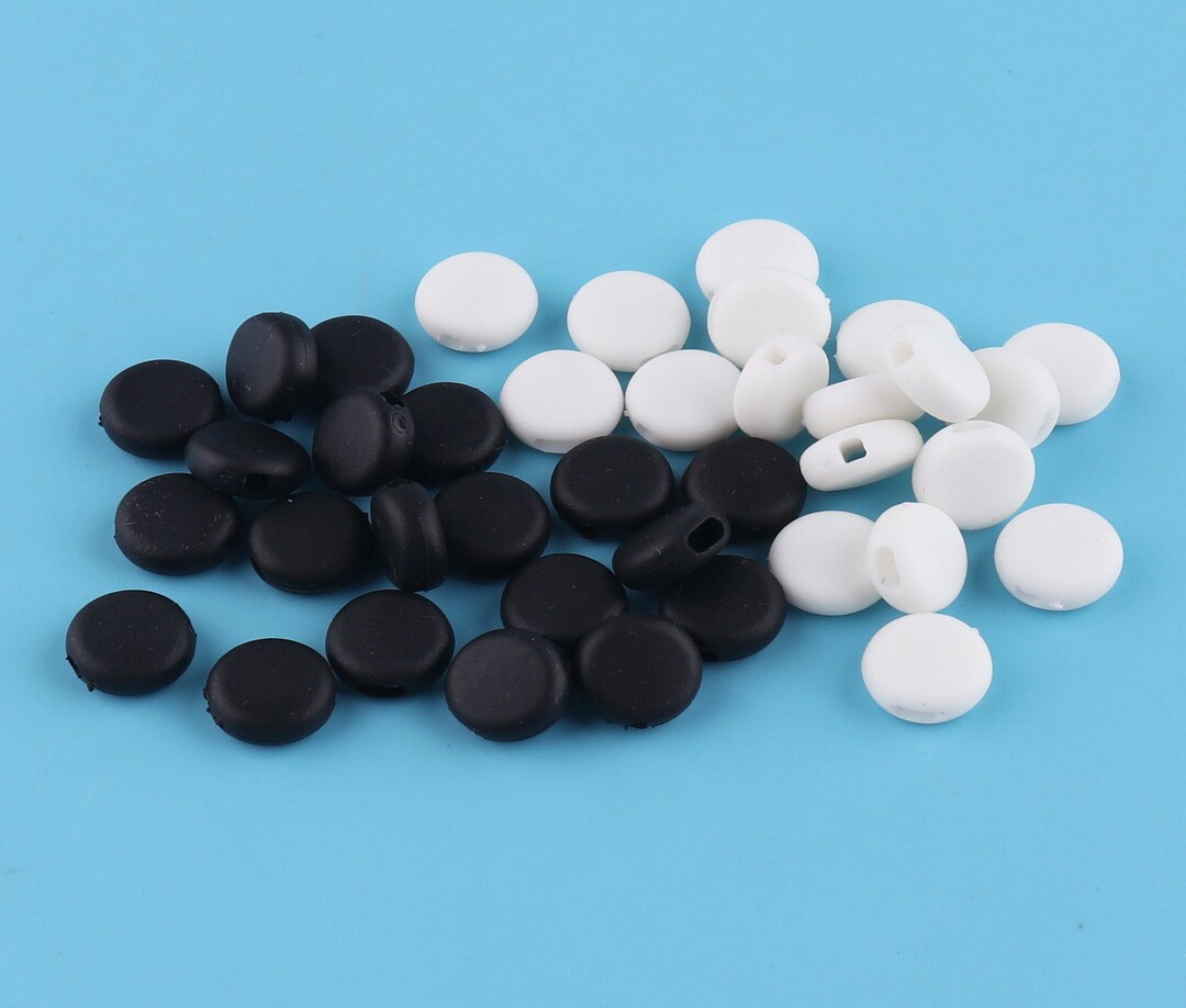 9x2mm Black/white Elastic Cord Stopper Silicone Adjusting Clip for Mask ...