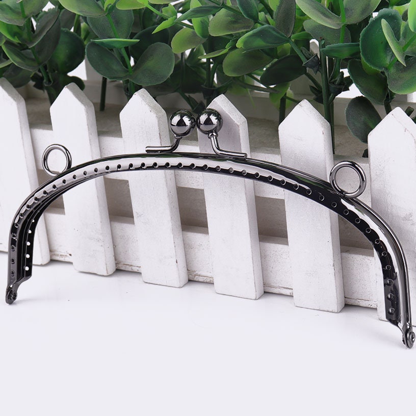 Shiny Balck Bag Frame Frame Handbag Frame 16*5.5cm With Hollow Floral ...