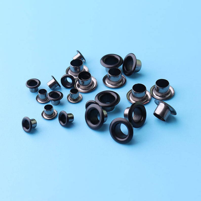 100pcs Tiny GUNMETAL Grommets Eyelets 2.5 or 4.5MM Hole Self Backing ...