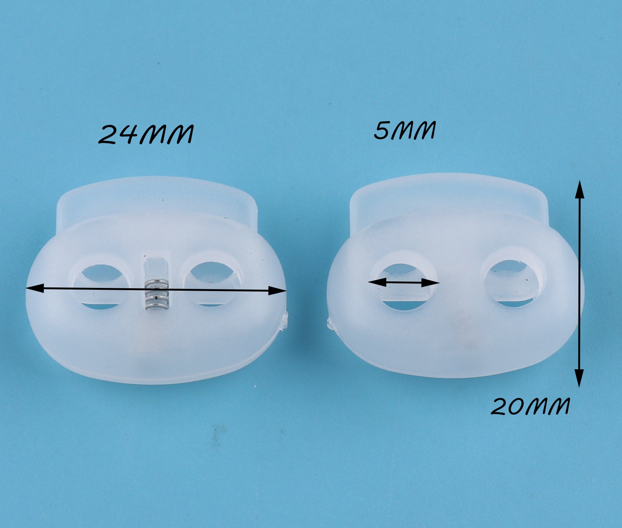 24*5mm Transparent Elastic Cord Toggle Cord Lock Stopper Cord Toggle ...
