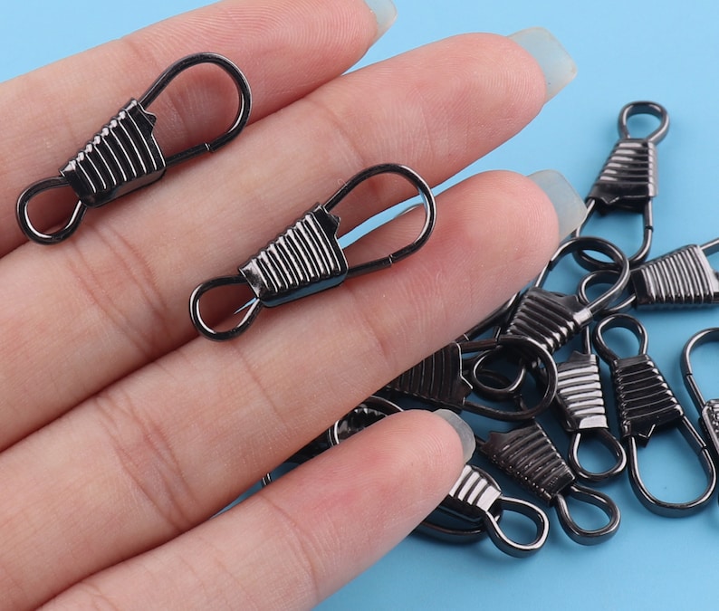 50pcs Lanyard Clip Lanyard Hook Clips Hook 23mm Gunmetal Tone Clasp for ...