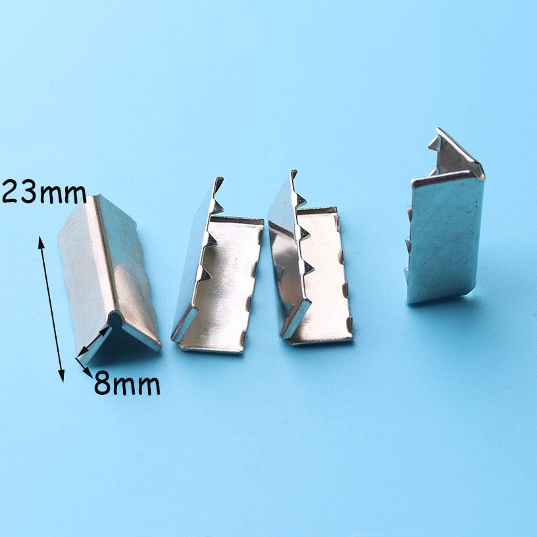 30pcs RIBBON CRIMP End Clamp With Loop Ribbon End Connector or Crimp 23 ...