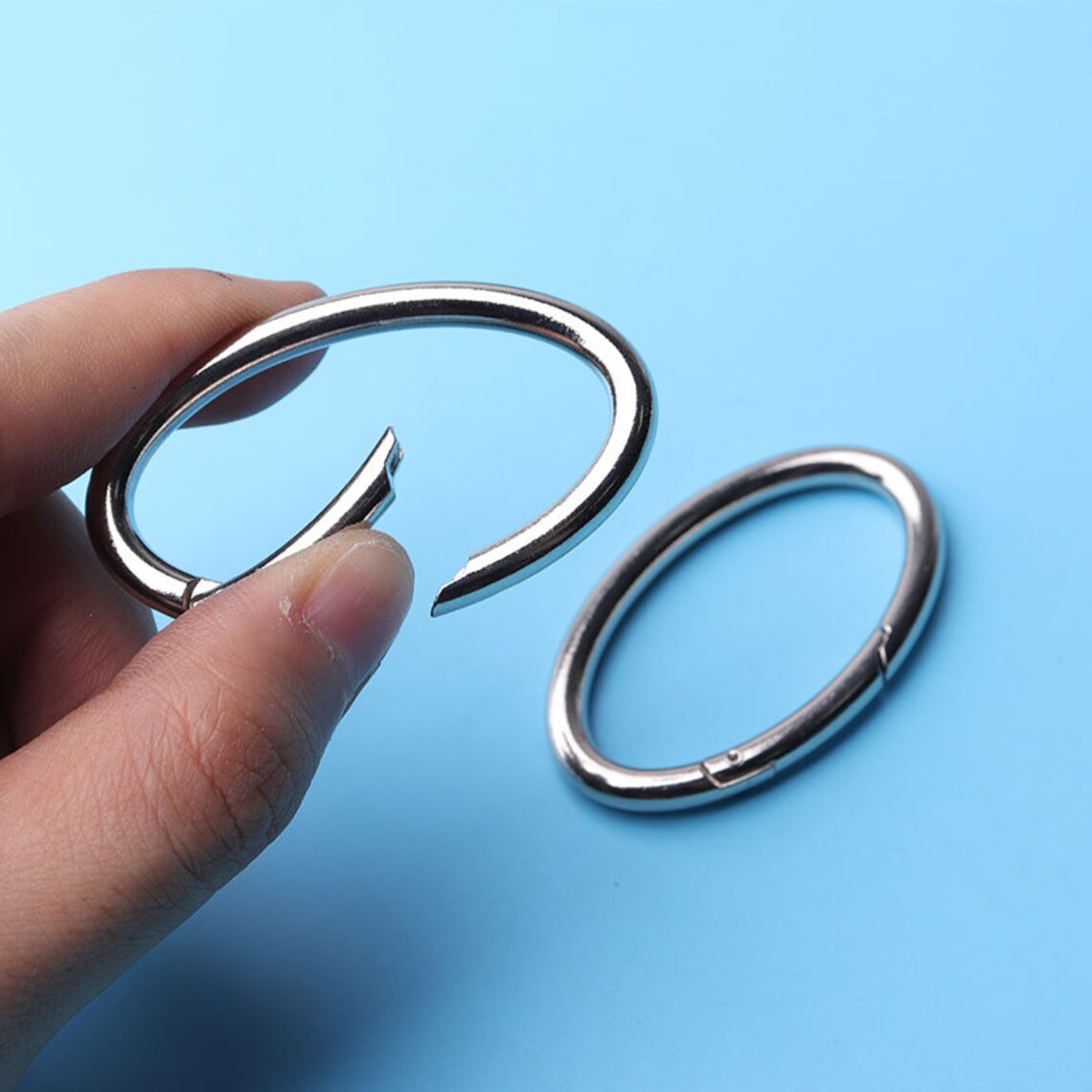 6pcs Spring Oval Ring Push Gate O Rings Snap Clasp Keychain - Etsy