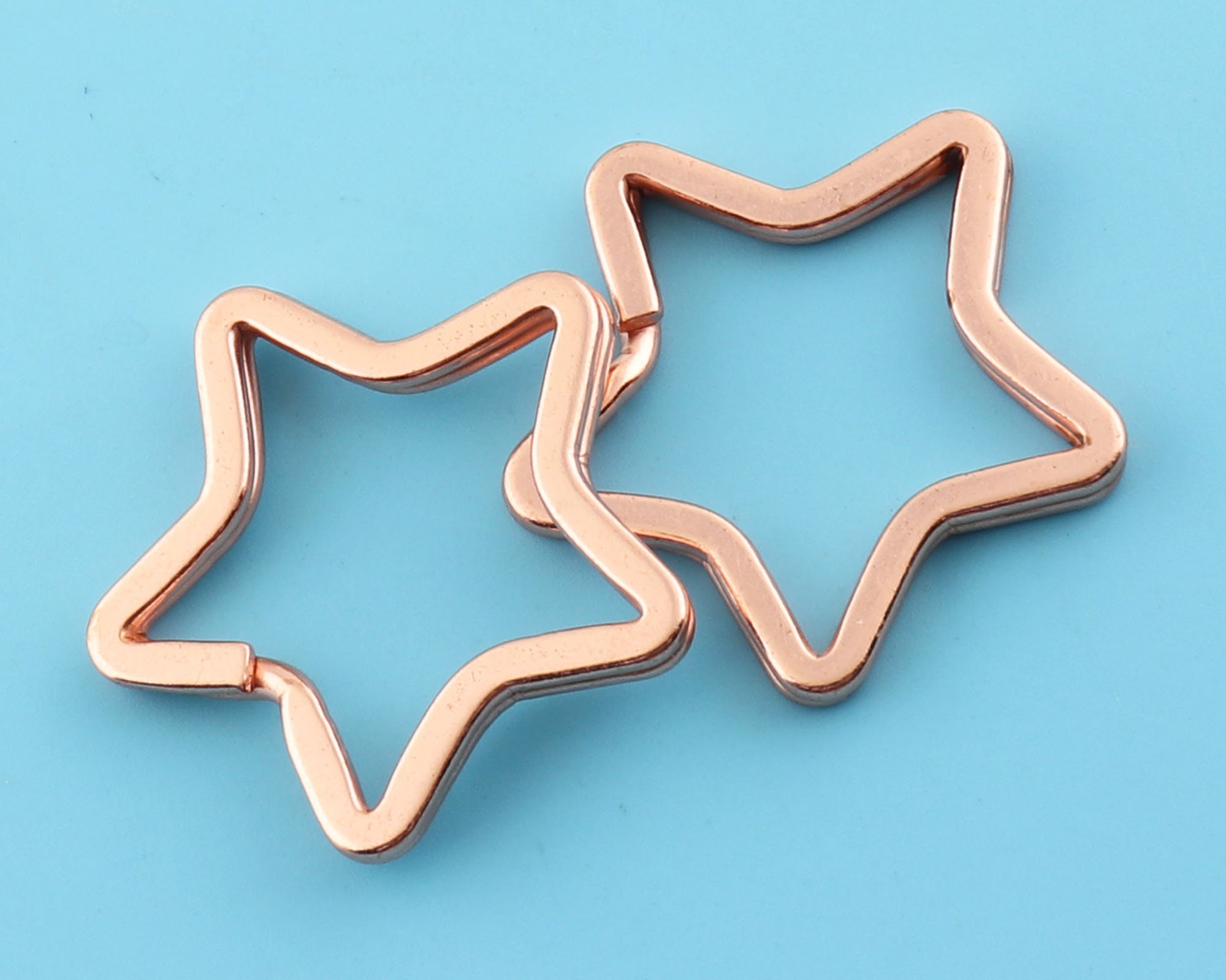 5/10/15 Star Shape Key Split Rings,key Ring Rose Gold Color,key Chain ...