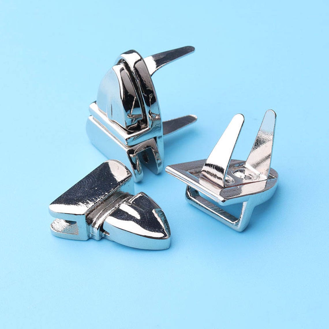 2pcs Metal Bag Lock Thumb Catch Purse Silver Lock Twist Purse Turn Lock ...
