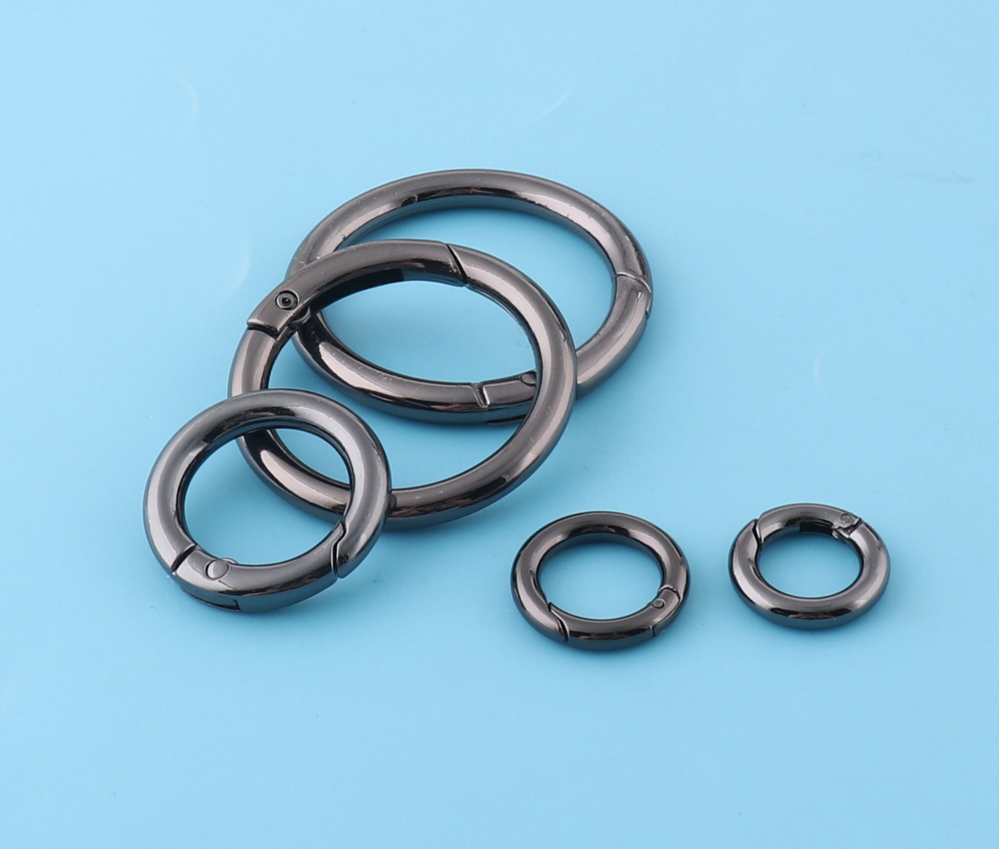 Gunmetal Spring Gate Ring Round Gate Ring Spring Ring Clasp Push Gate O ...