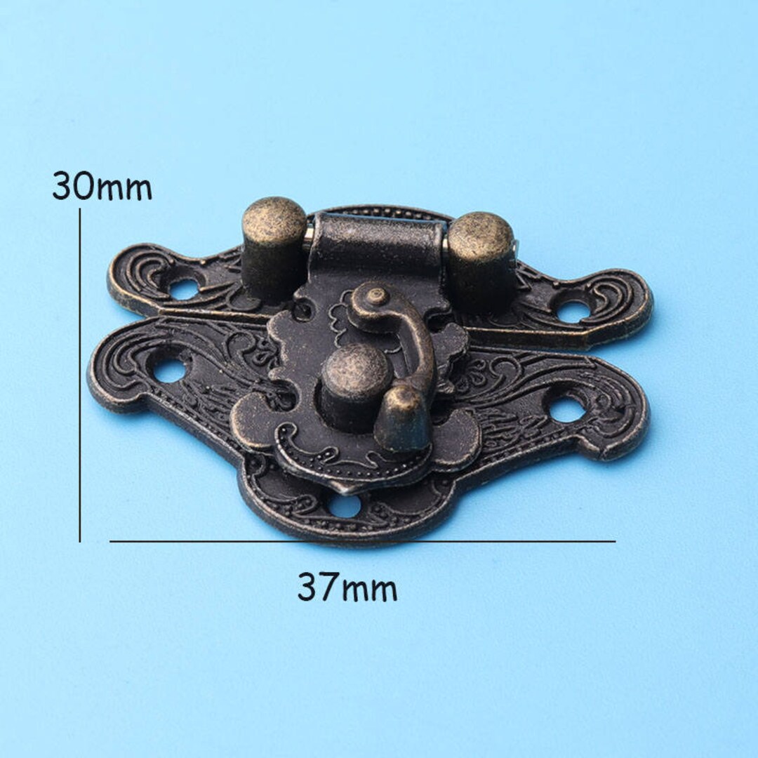 1set Box Lock Antique Brassbag Lockbag Accessories Oxhorn Swing Latches ...