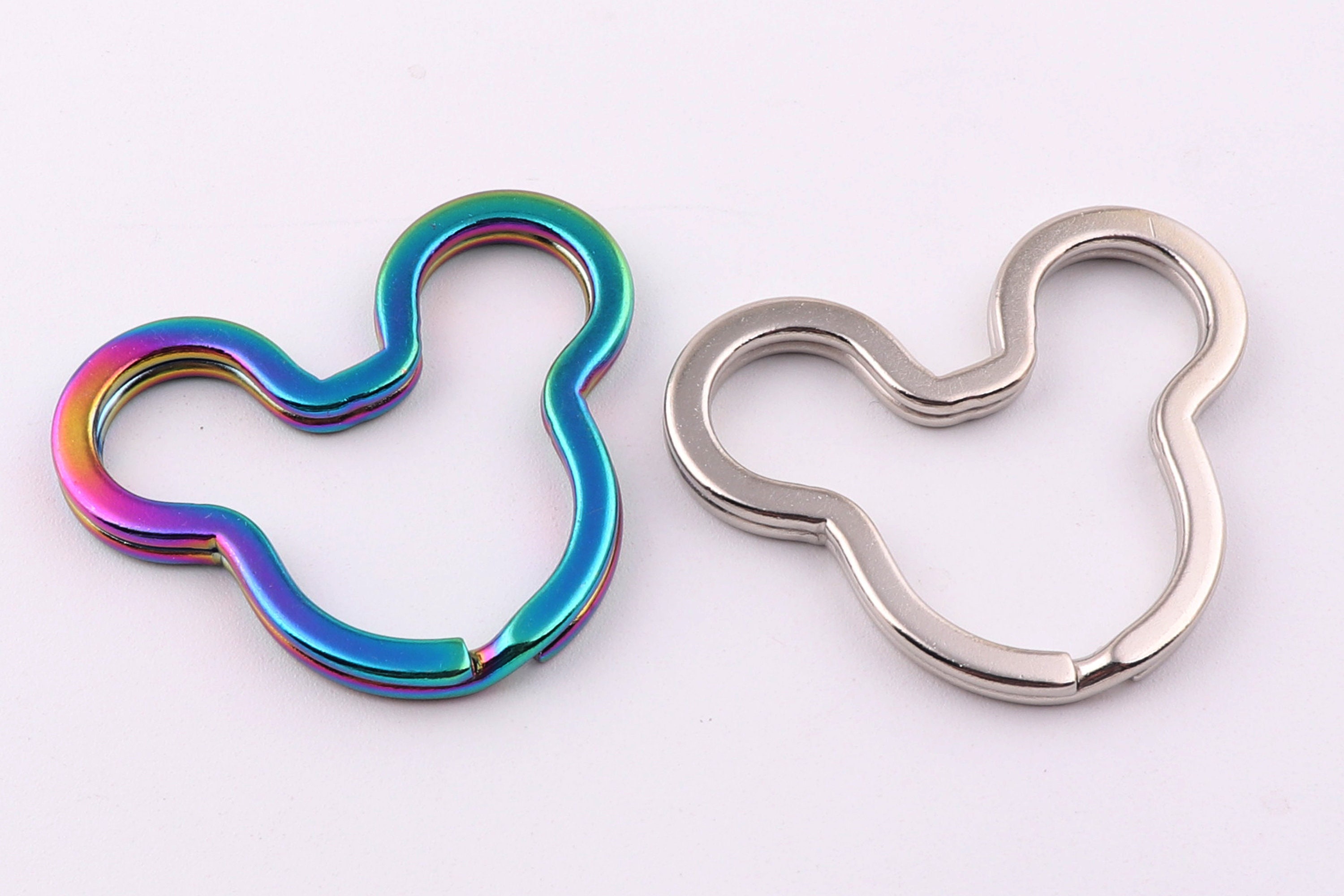 6pcs Rainbow Mickey Mouse Split Key Rings Key Chain - Etsy