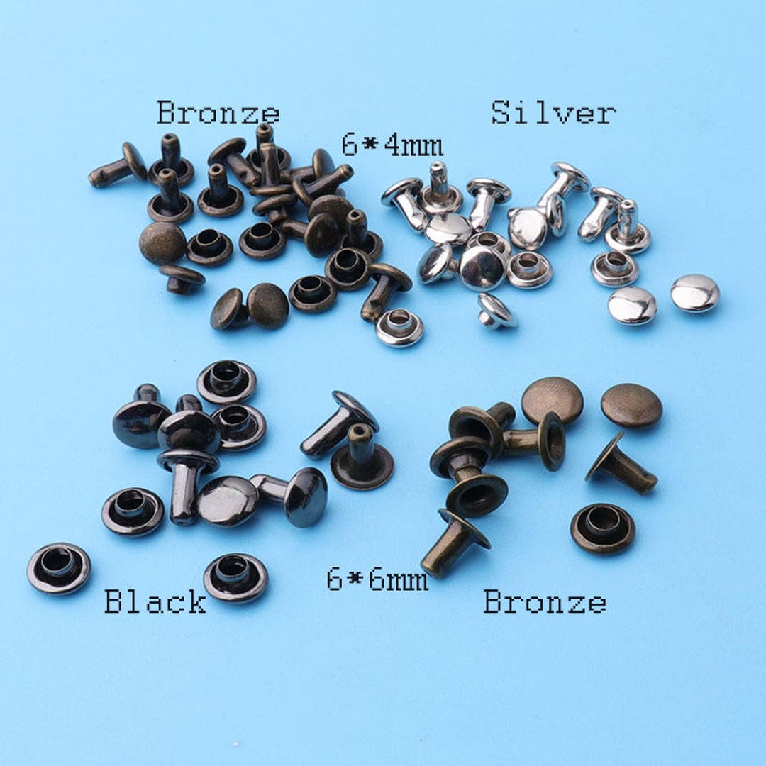 20pcs Round Rapid Rivet Studs Double Cap Rivet for Bags Belts Bracelets ...