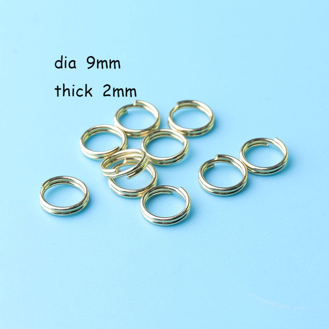 100pcs TINY O-rings Gold Tone Metal O-rings Hoops Sterling Gold 9mm ...