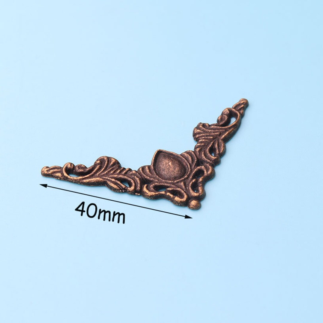 8pcs 40mm Corner Decorative Bracket Antique Bronze Flat Corner Brackets ...