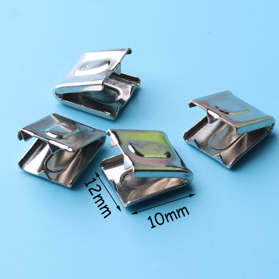 20pcs Ribbon End Connector or Crimp, Finish Ribbon Clamp, Clasp, Metal ...