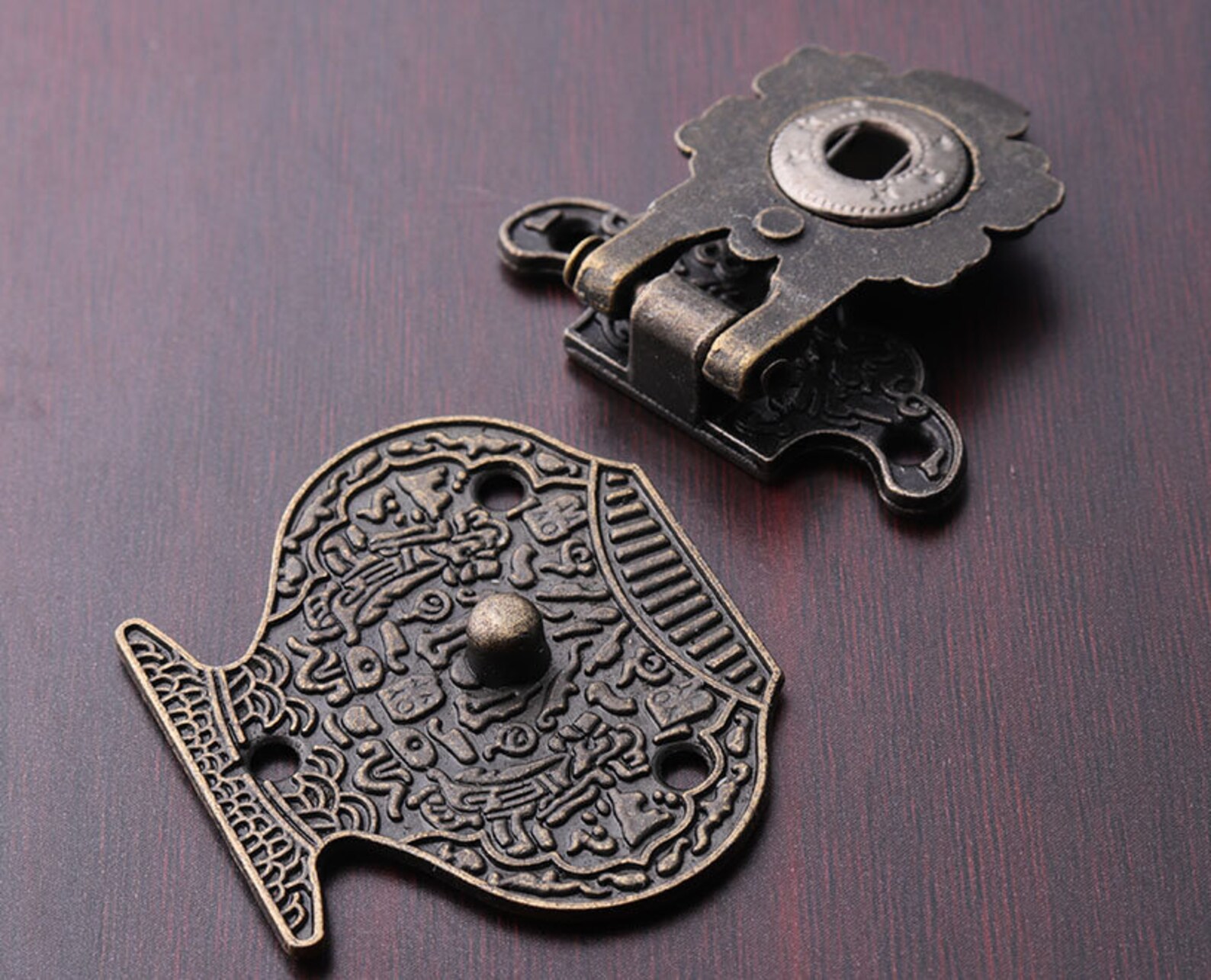 1 Set Vintage Hasp Wooden Box Classical Metal Lock Catch - Etsy