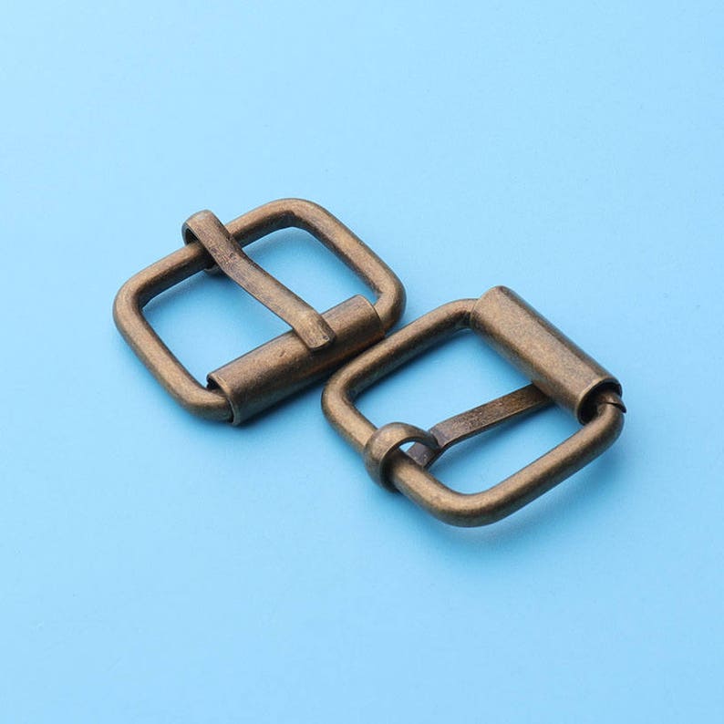 4pcs Center Bar Buckle Rounded Square Pin Buckle Antique - Etsy