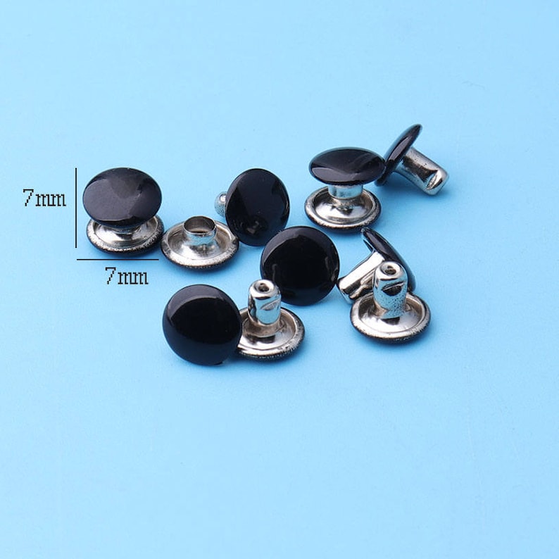 50pcs Double Cap Rivets Plating Rivet Round Rivet Fasteners for Leather ...