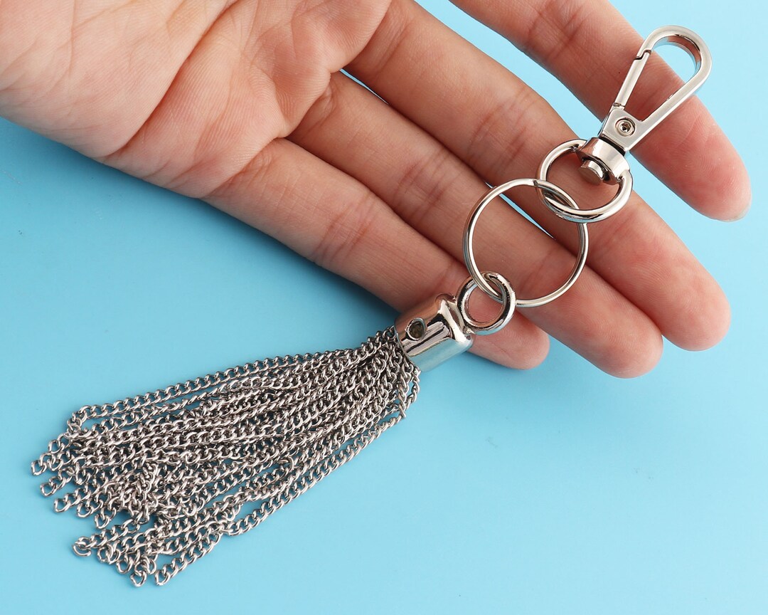 Tassel Key Chain,silver Color Personalized Keychain Tassel Zipper Pull ...