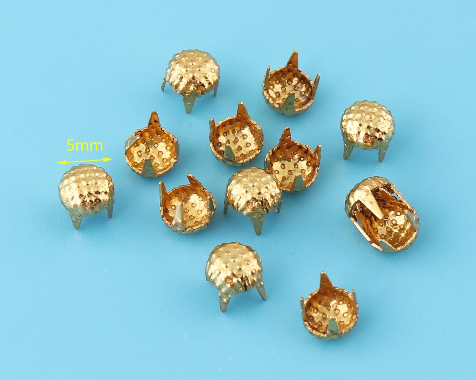 5 Mm 100 Sets Metal Studs Gold Color Jeans Studs,for Leather Working ...