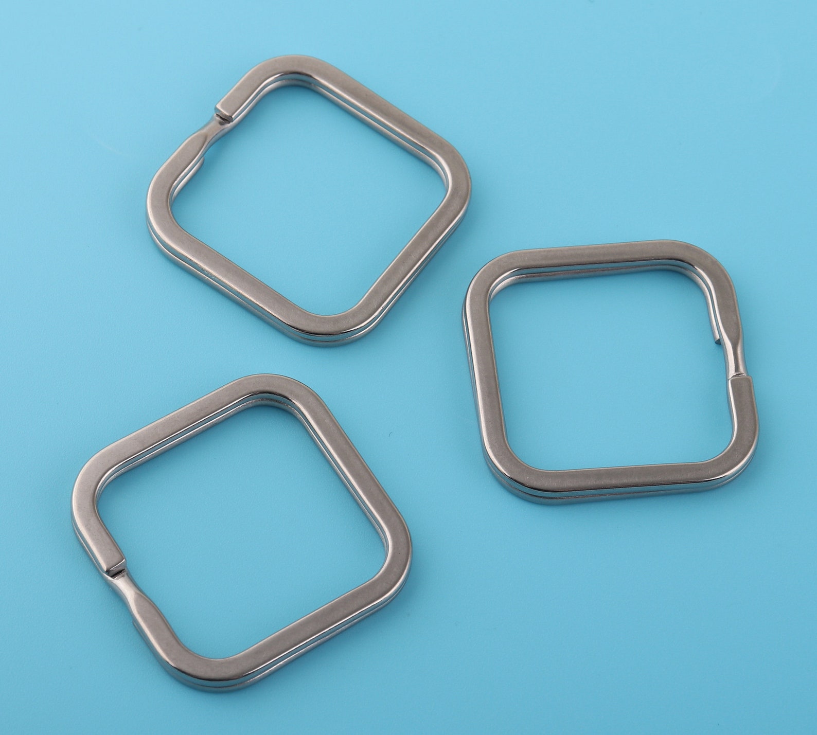 1inch Solid Stainless Steel Rectangular Key Chain Key Ring-silver Key ...