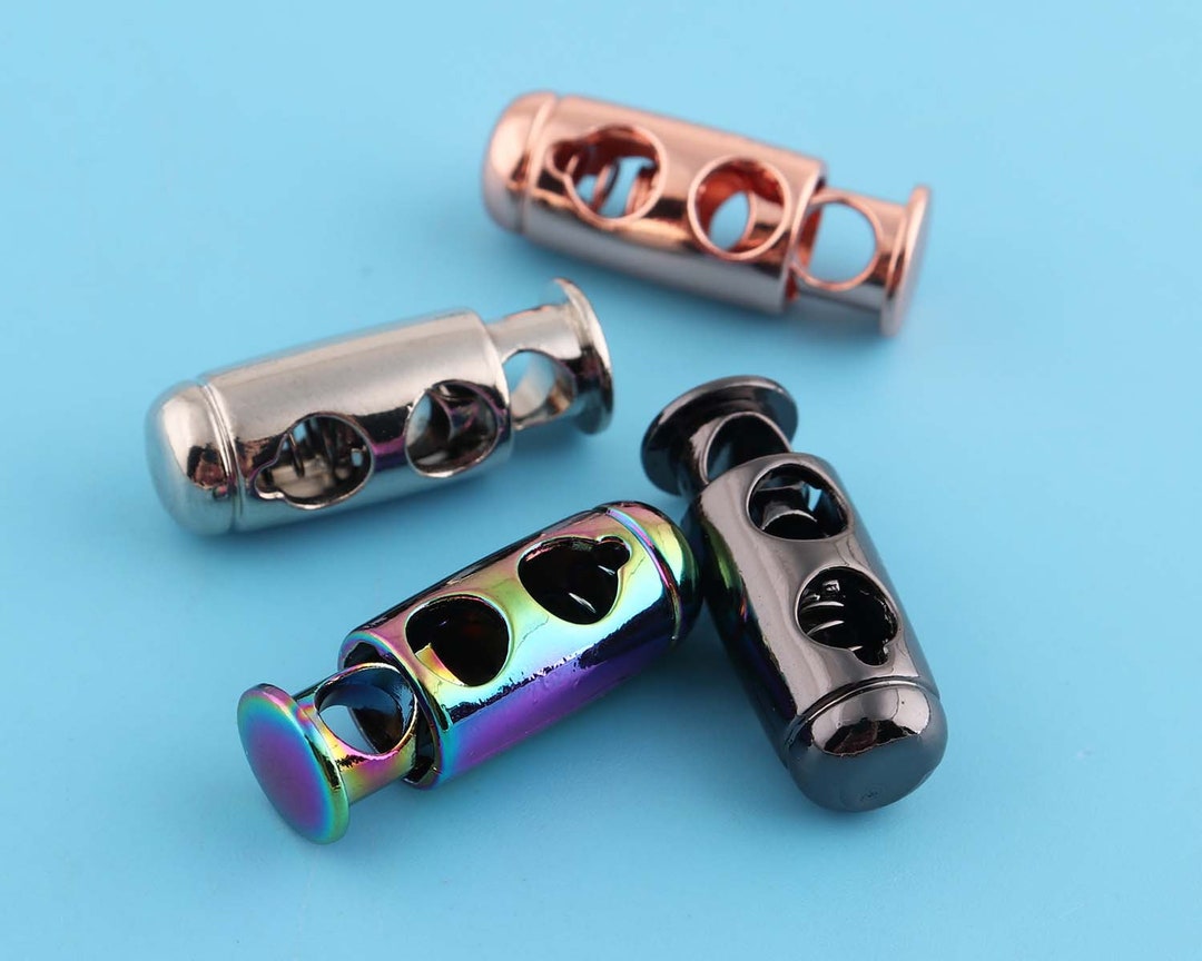 10pcs Metal Cord Lock With Rainbow/silver/rose Gold/gunmetal, Double ...