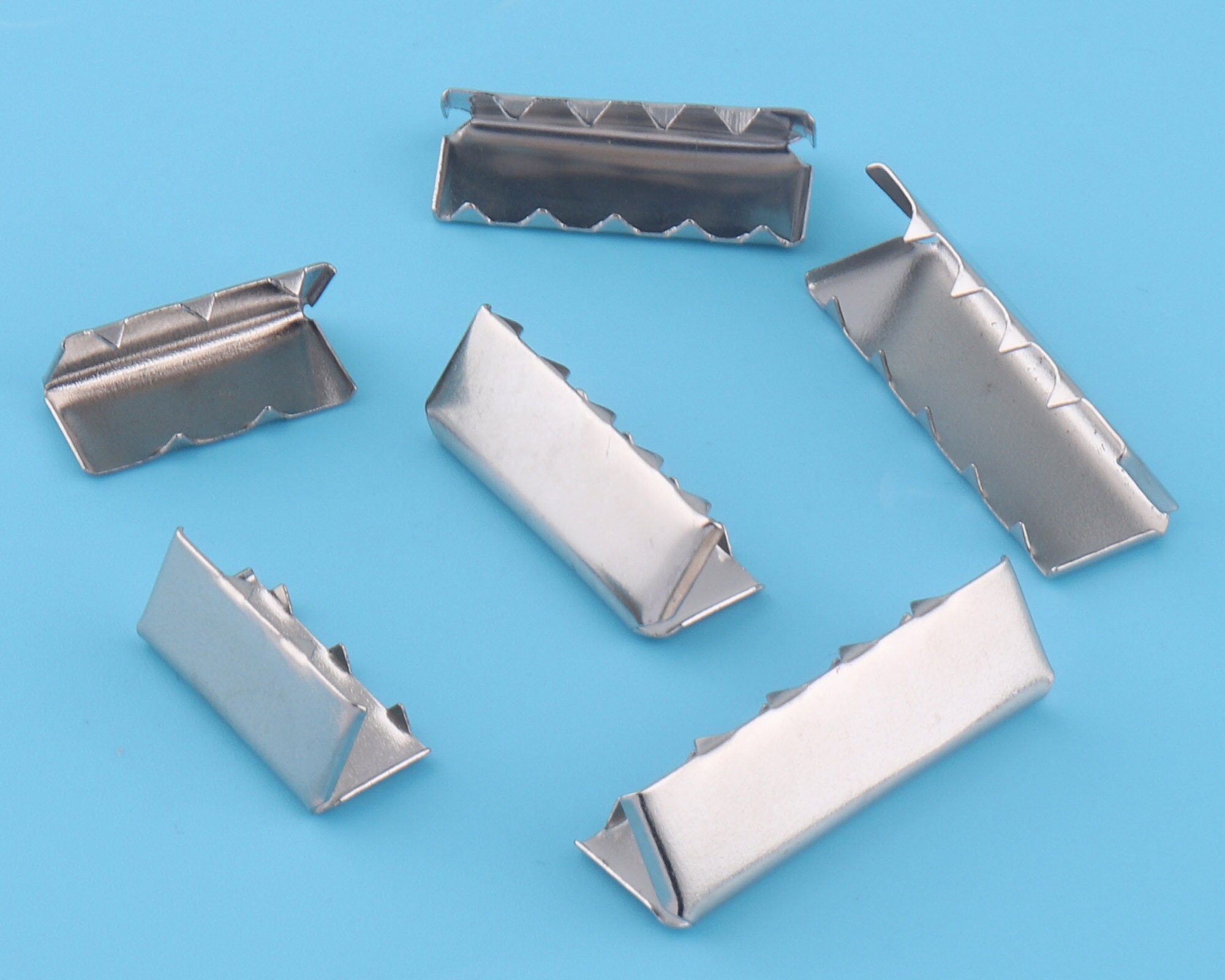 20-32mm Silver Ribbon End Clamps With Loop,ribbon Cord Rope Clips End ...