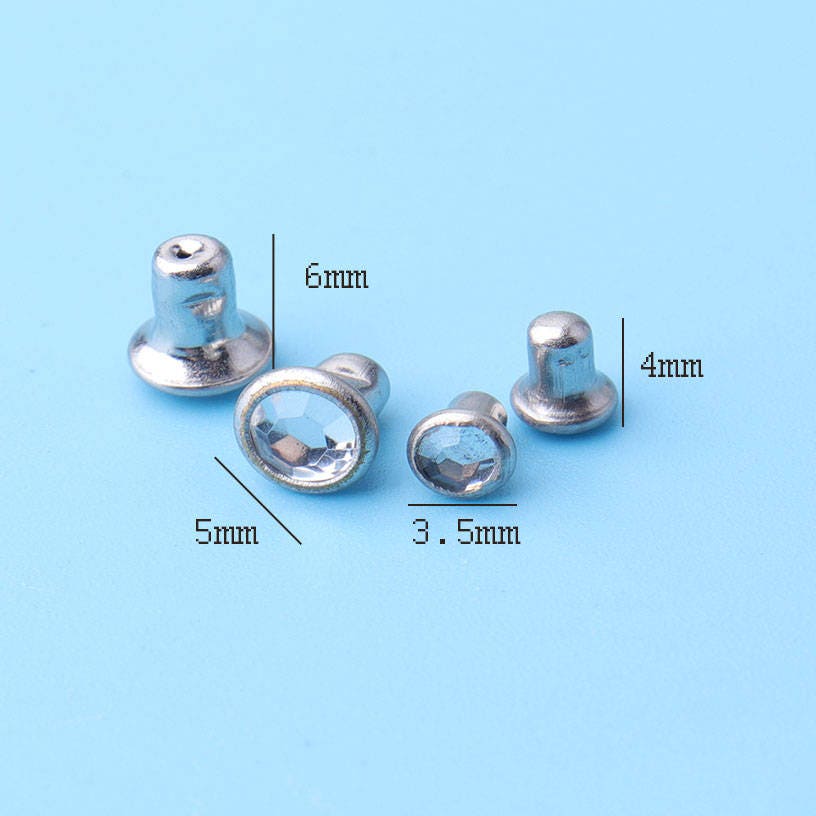 20pcs Glass CRYSTAL RIVETS Snap Cap Riveting Metal Blanks or - Etsy
