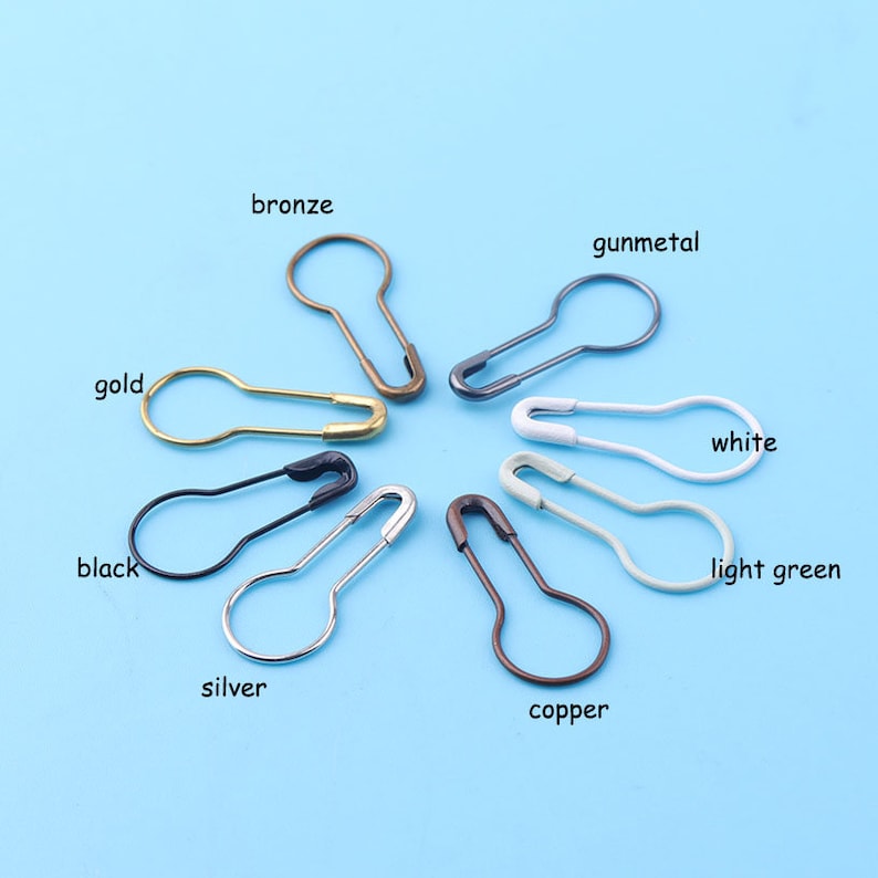 100pcs Bulb Safety Pins 219mm Ear Ring Pear Shape Safety Pins Stitch ...